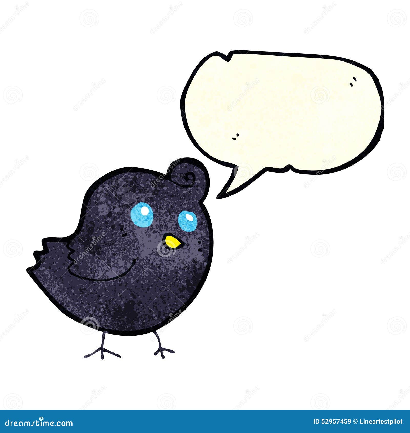 Cartoon Bird with Speech Bubble Stock Illustration - Illustration of ...