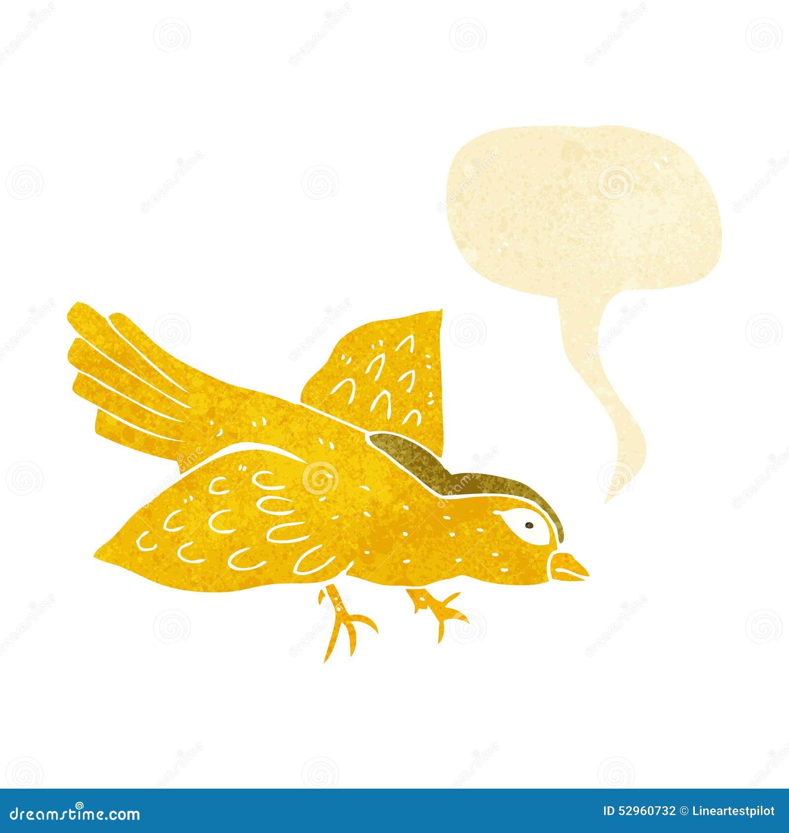 Cartoon Bird with Speech Bubble Stock Illustration - Illustration of ...