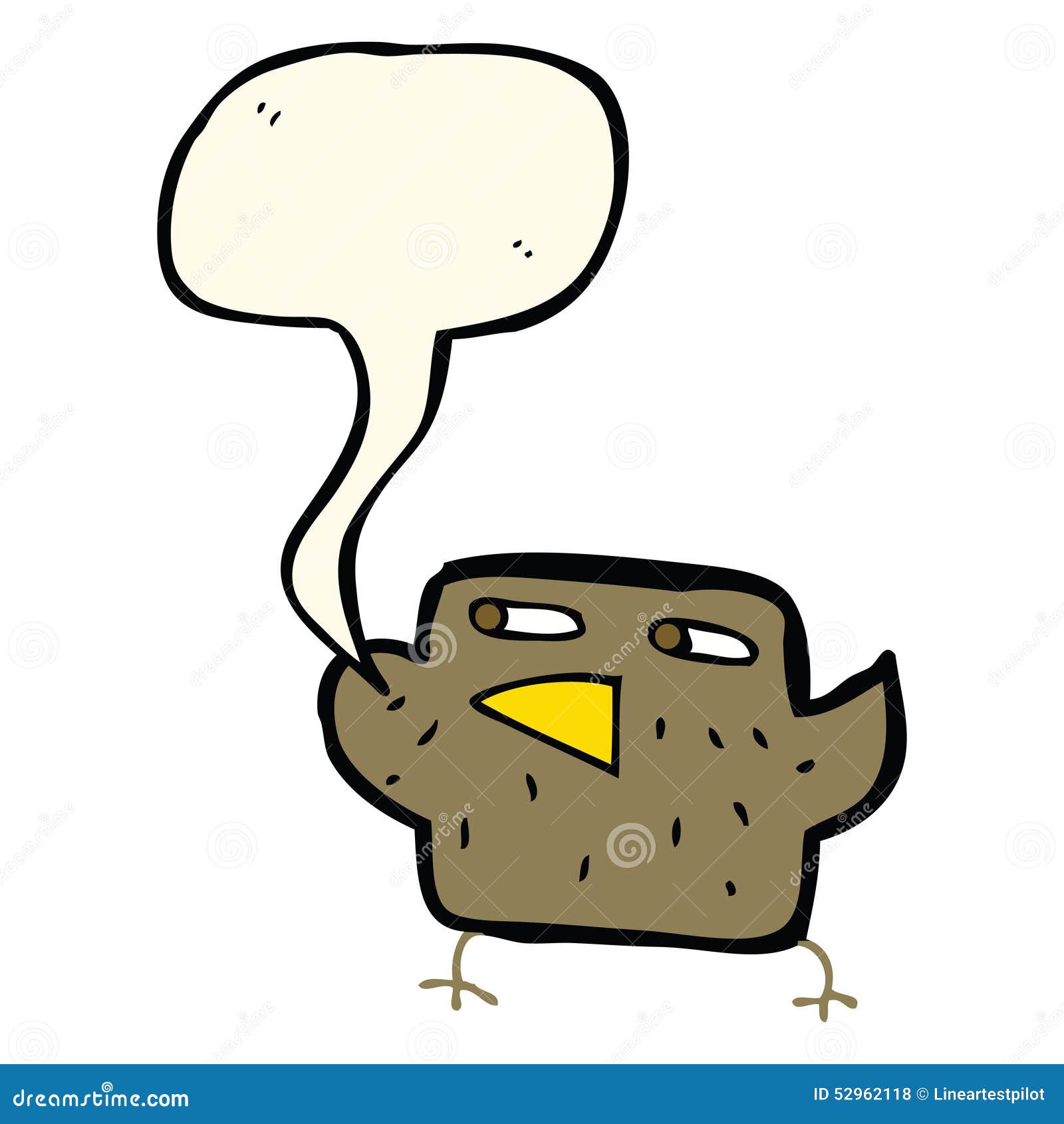 Cartoon Bird with Speech Bubble Stock Illustration - Illustration of ...