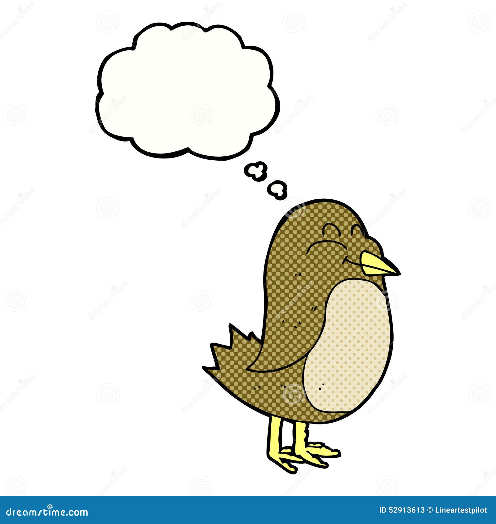 Cartoon Bird with Thought Bubble Stock Illustration - Illustration of ...