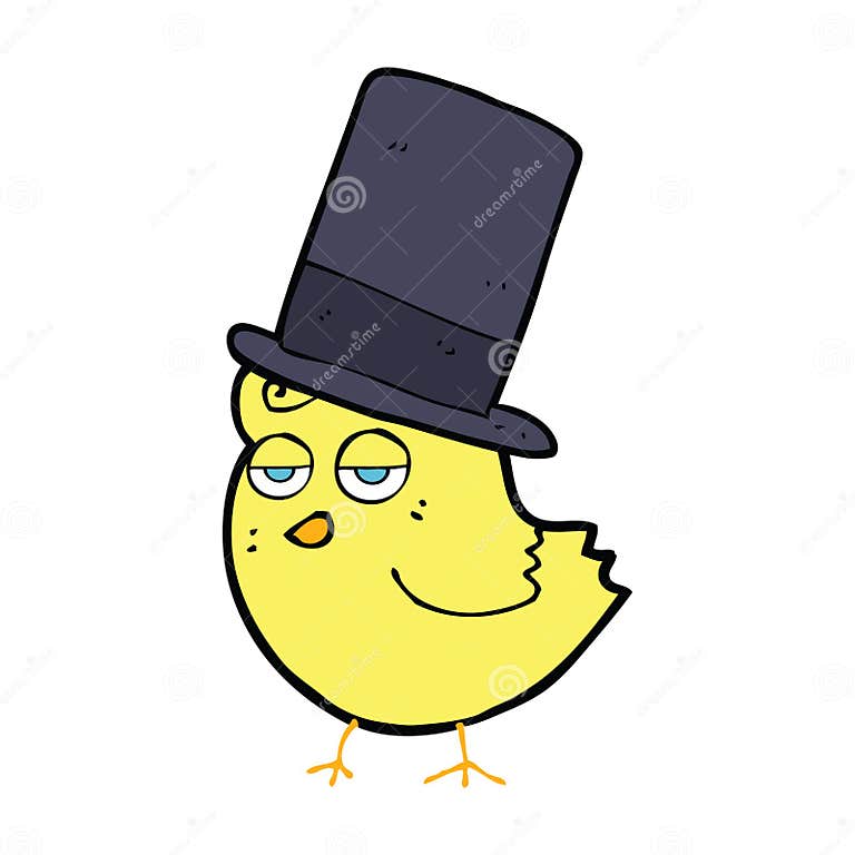 Cartoon bird in top hat stock illustration. Illustration of cartoon ...