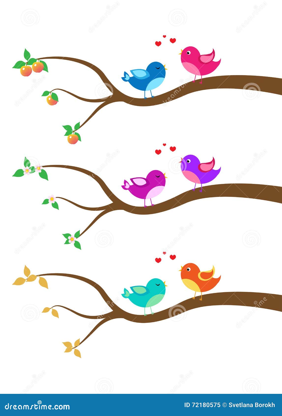 Cartoon bird on a tree stock vector. Illustration of background - 72180575