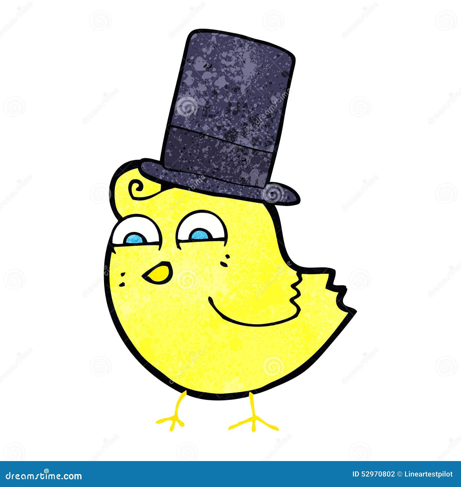 Cartoon Bird Wearing Top Hat Stock Illustration - Illustration of ...
