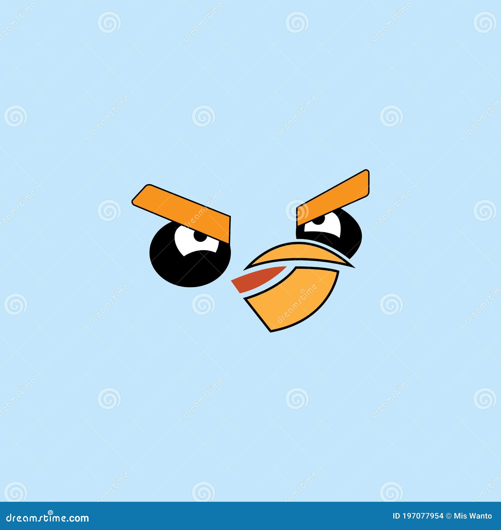 Cartoon Birdies Face Emoticon Design Editorial Stock Image ...