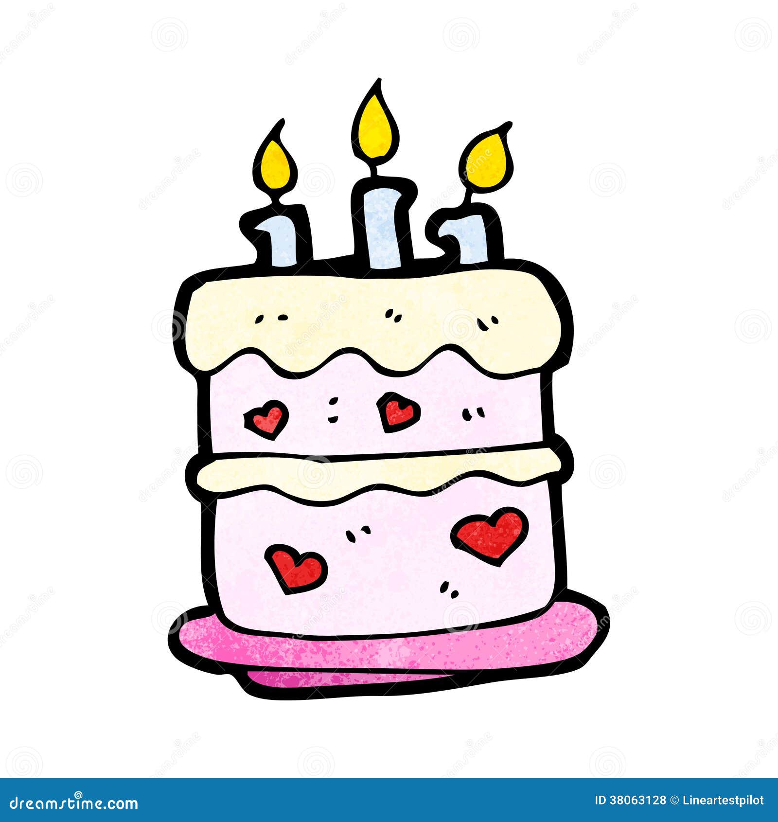 Cartoon birthday cake stock vector. Illustration of candles - 38063128