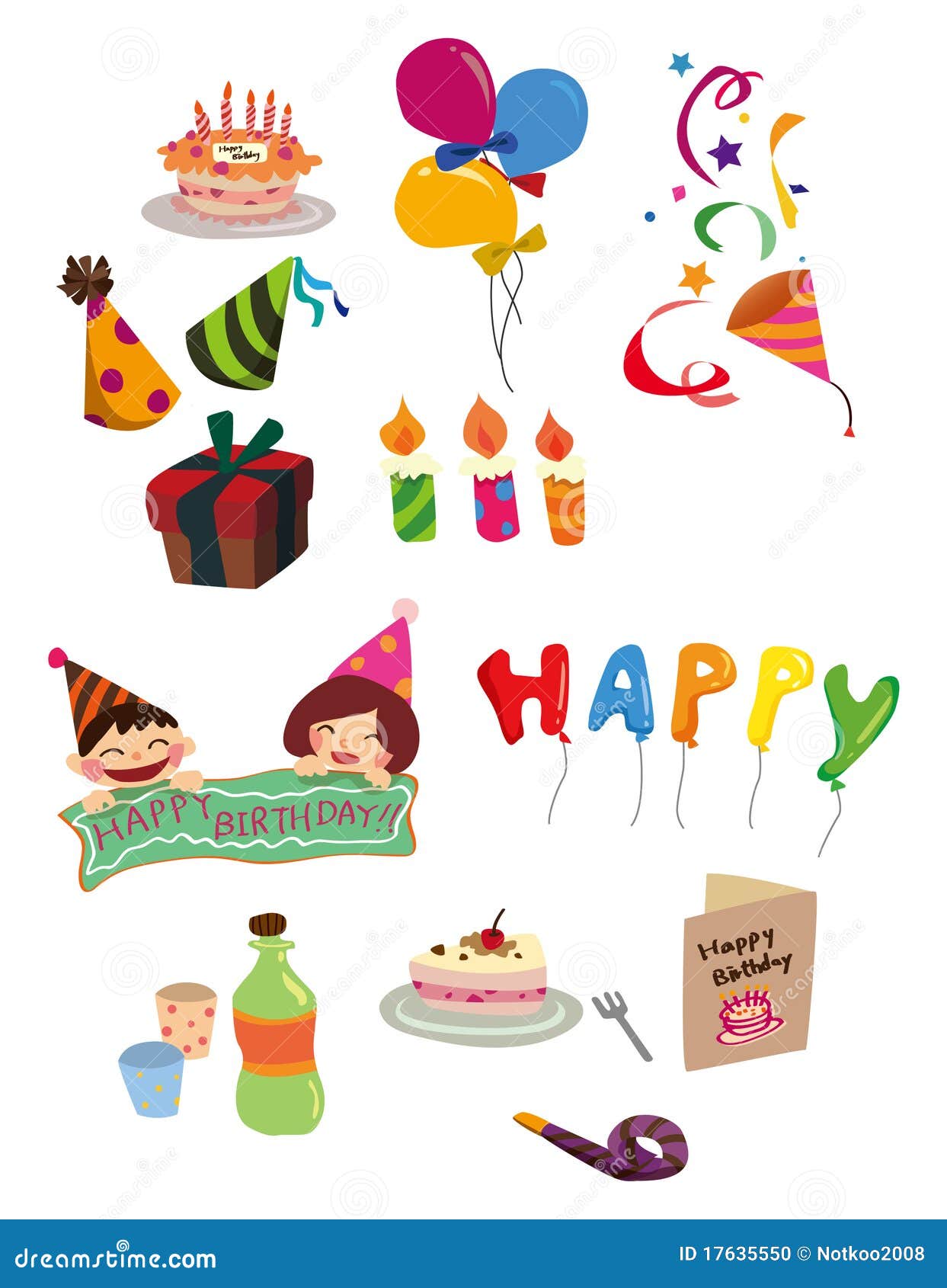 Cartoon Birthday icon stock vector. Illustration of isolated - 17635550