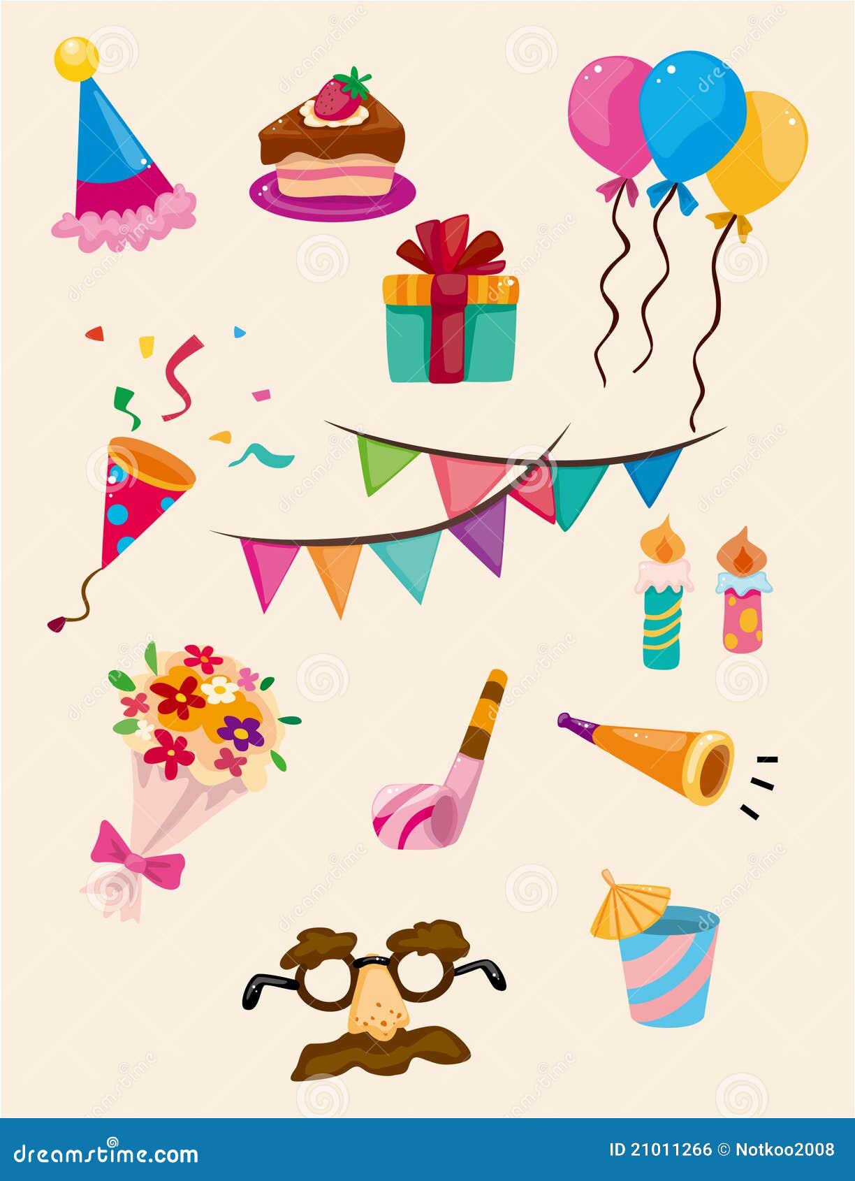 Cartoon Birthday icon stock vector. Illustration of beautiful - 21011266