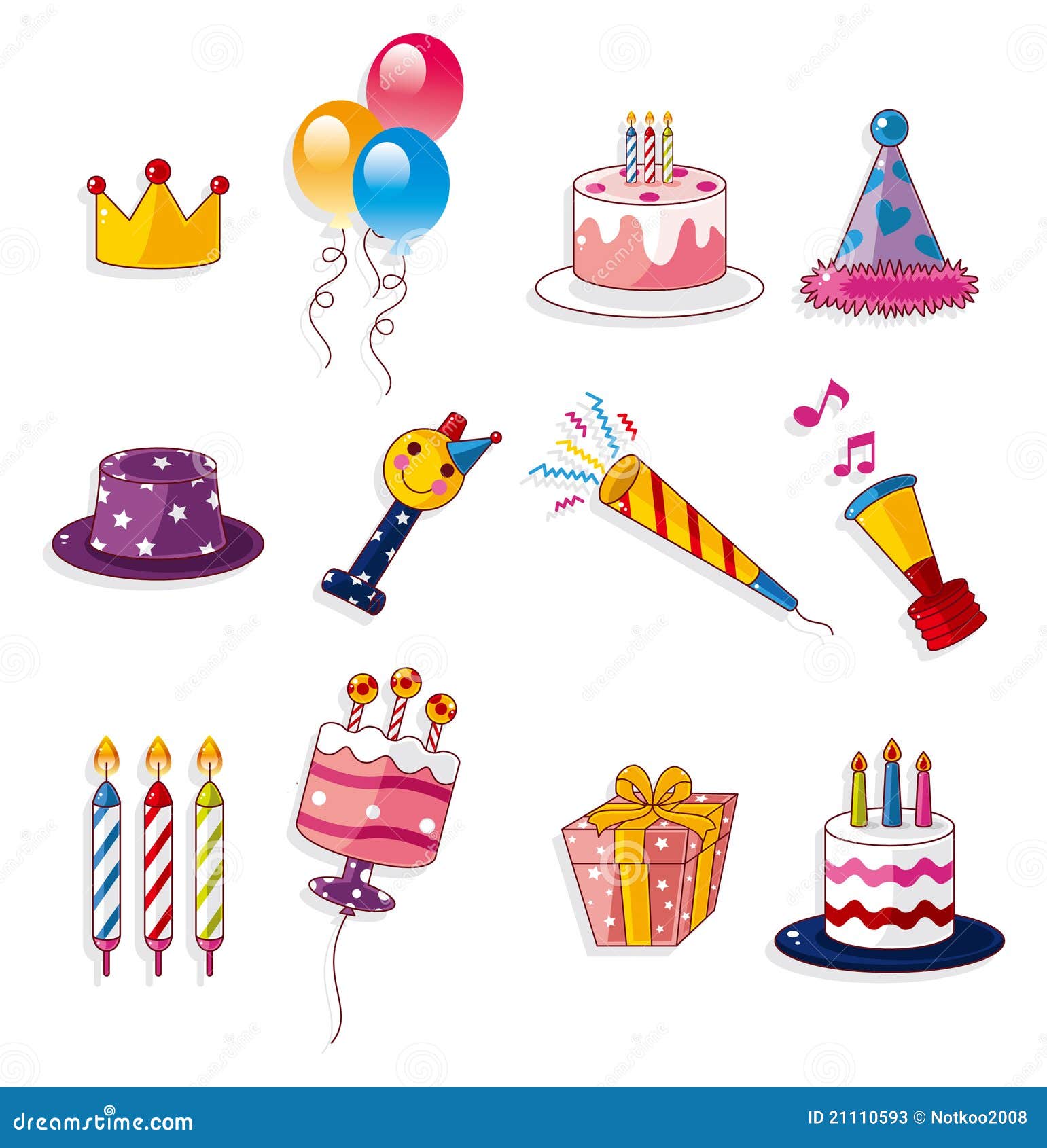 Cartoon birthday icon stock vector. Illustration of decorative - 21110593