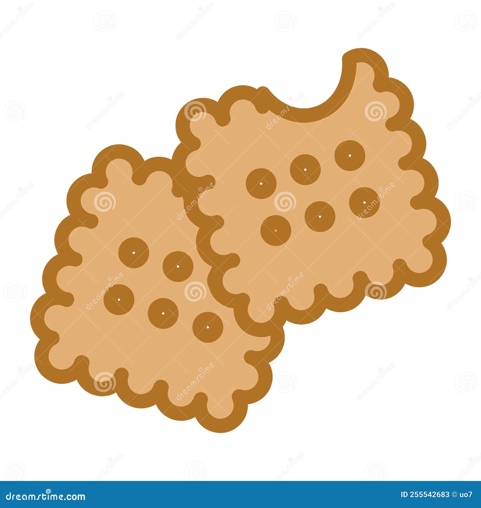 Cartoon Biscuits. Biscuit Cookie Top View Stock Vector - Illustration ...