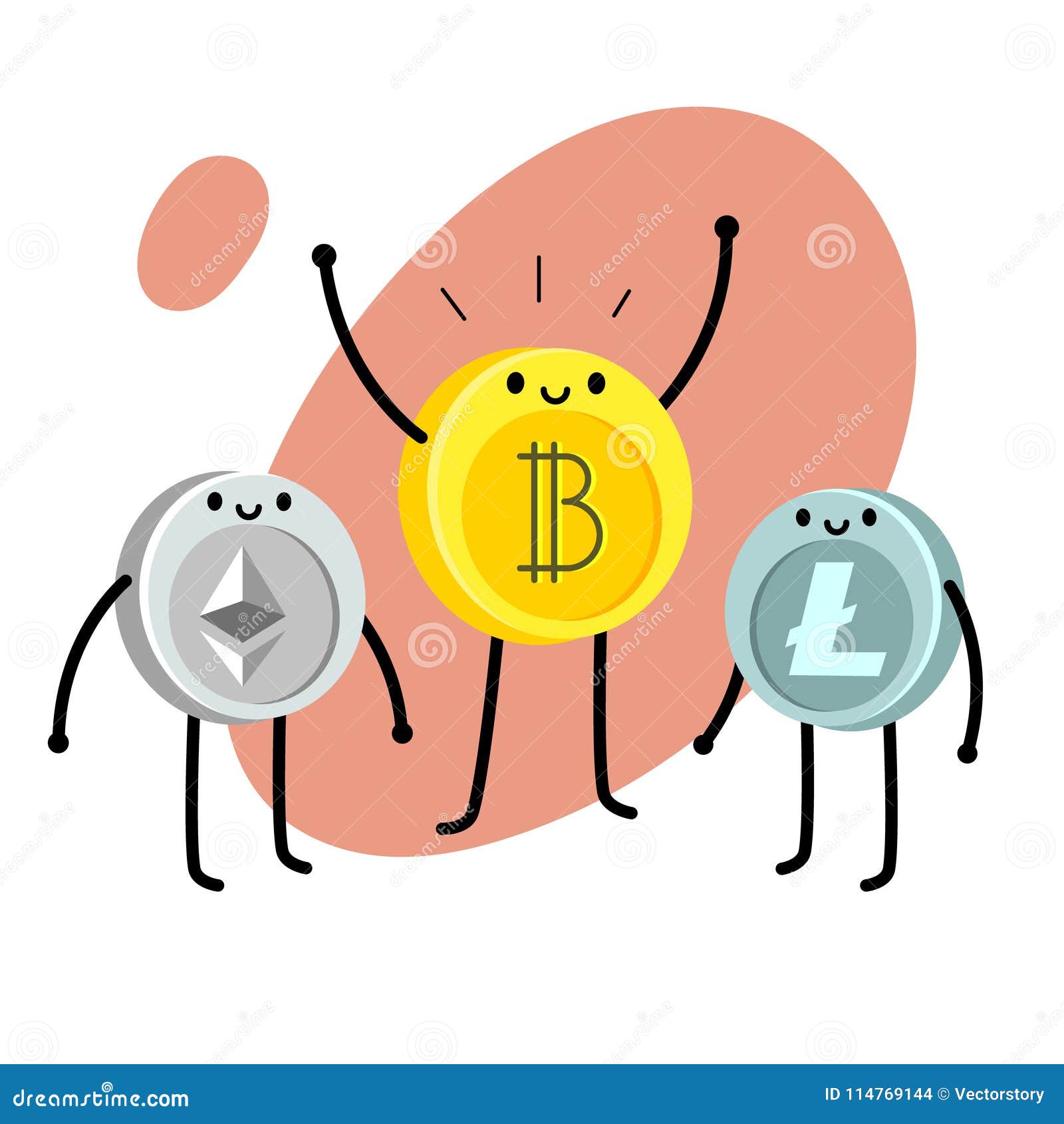 Cartoon bitcoin character. stock vector. Illustration of bitcoin ...