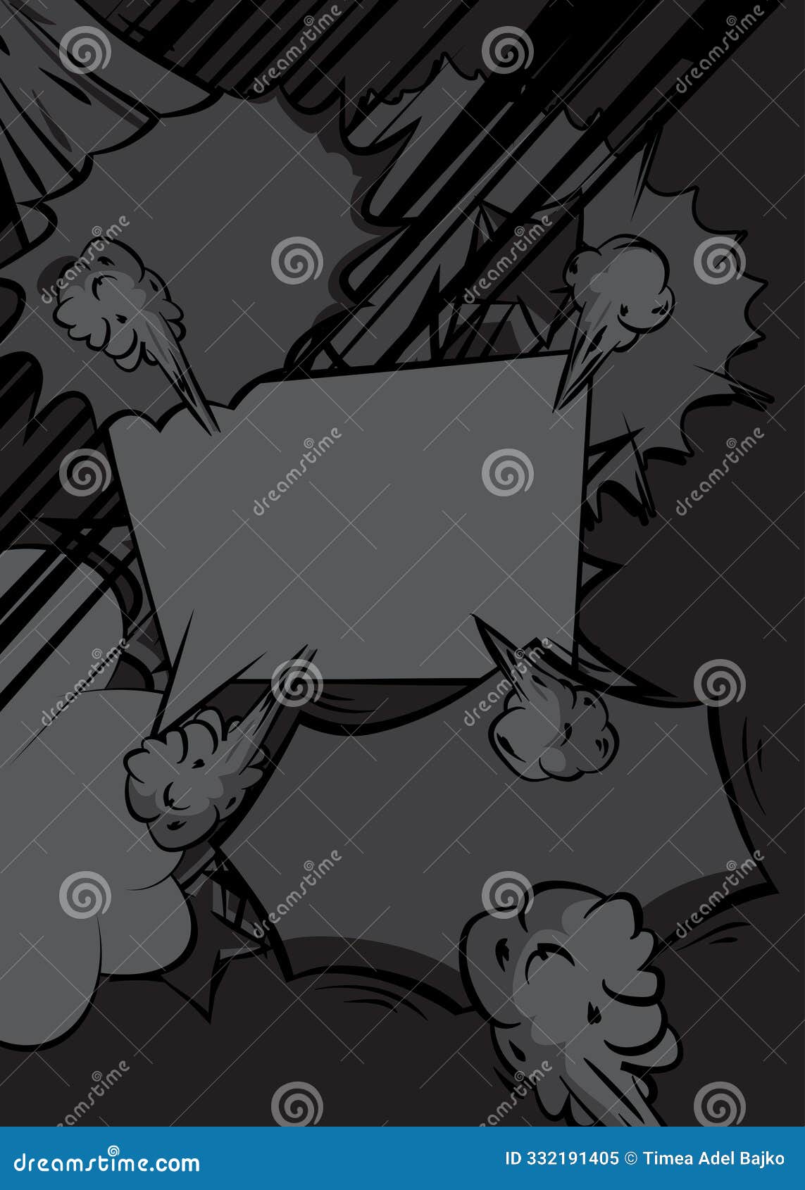 Cartoon Black Background, Comic Book Dark Backdrop. Retro Vector Comics ...