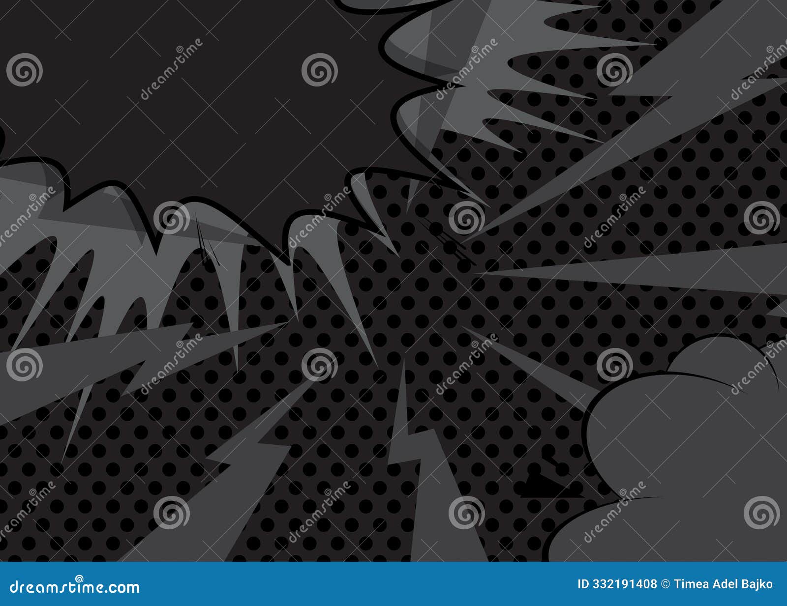 Cartoon Black Background, Comic Book Dark Backdrop. Retro Vector Comics ...