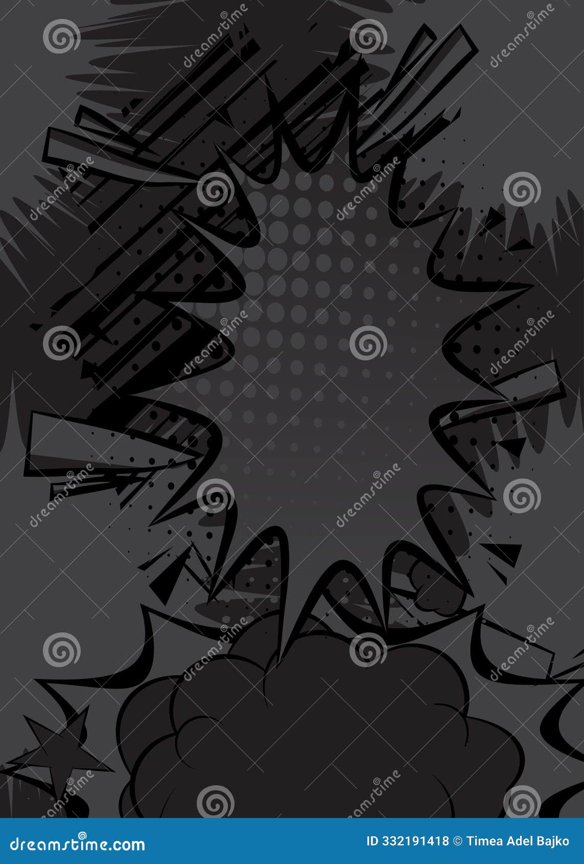 Cartoon Black Background, Comic Book Dark Backdrop. Retro Vector Comics ...