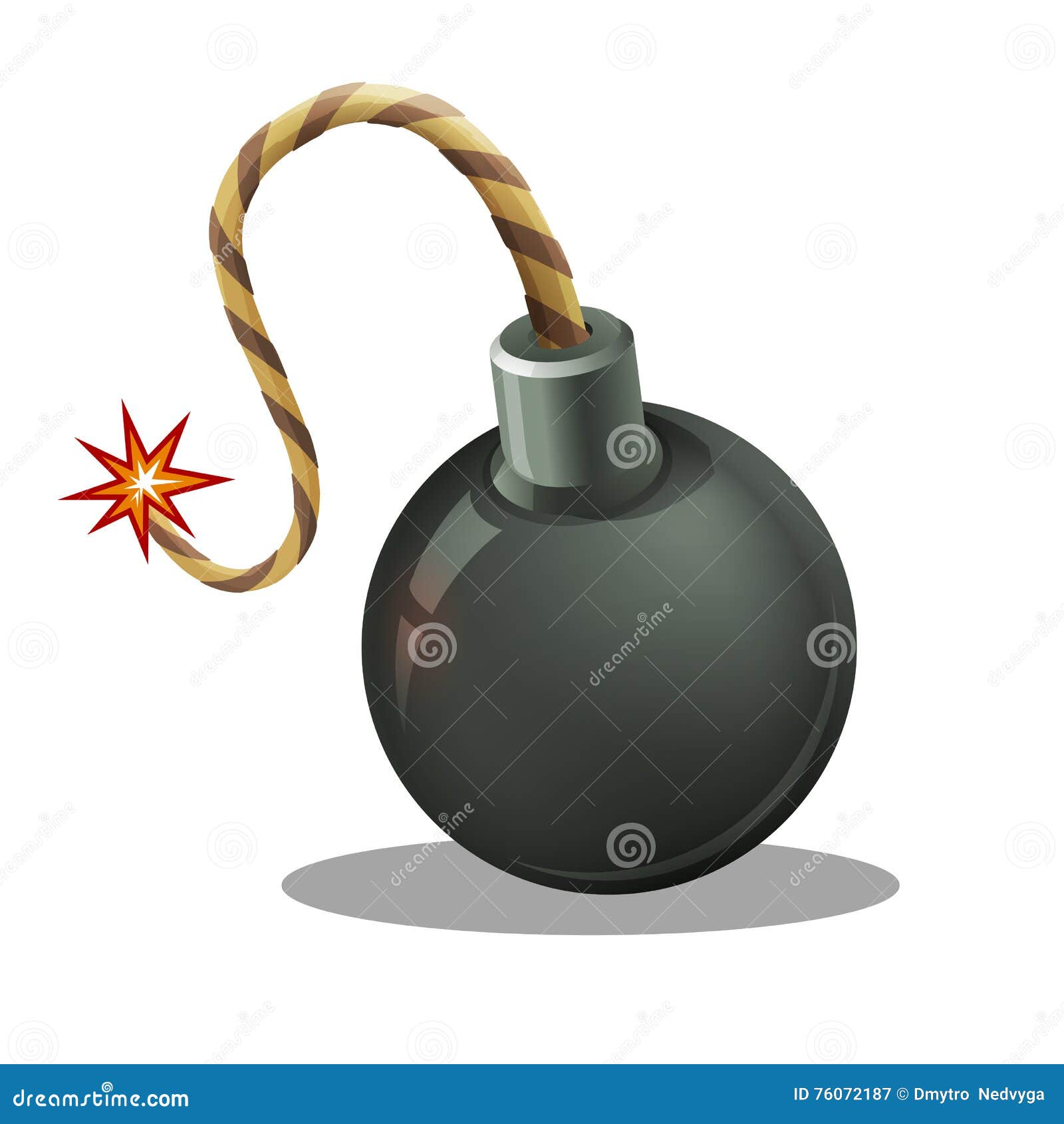 Cartoon Black Bomb Explode with Burning Wick. Stock Vector ...