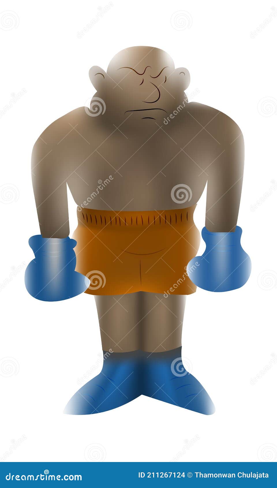 Cartoon black boxer stock vector. Illustration of character - 211267124