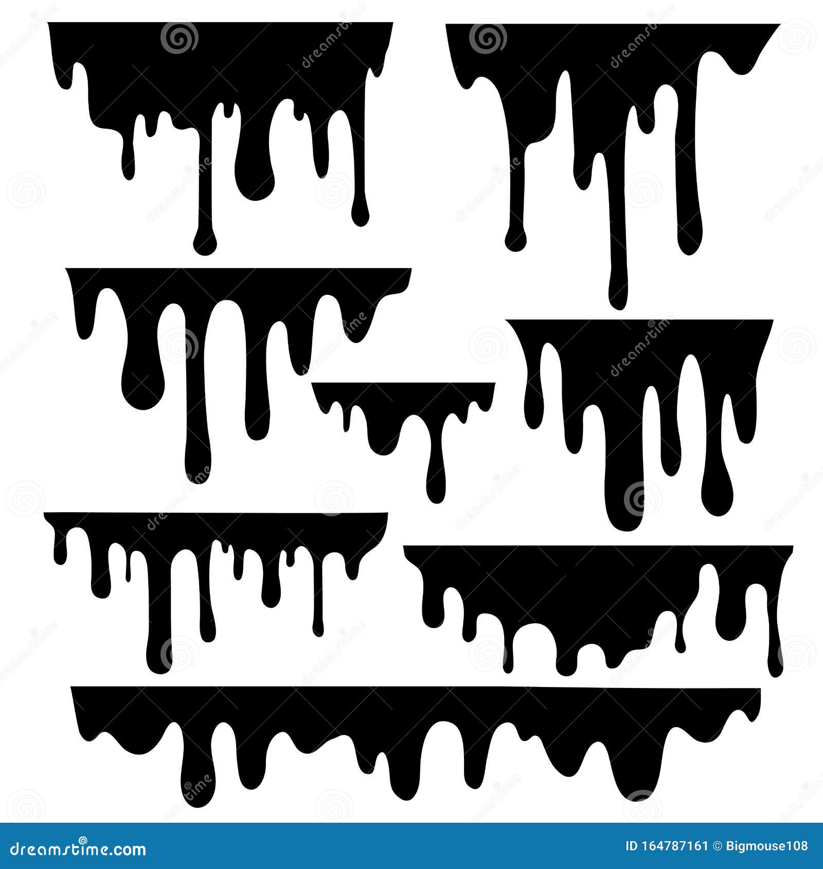 Black Ink Drips. Seamless Dripping Paint Texture. Splatters And ... Black Ink Drips. Seamless Dripping Paint Texture. Splatters And ...