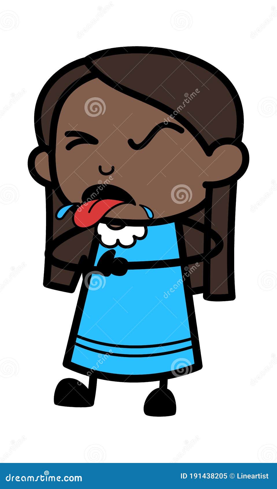 Cartoon Black Girl Choking stock illustration. Illustration of doodle ...