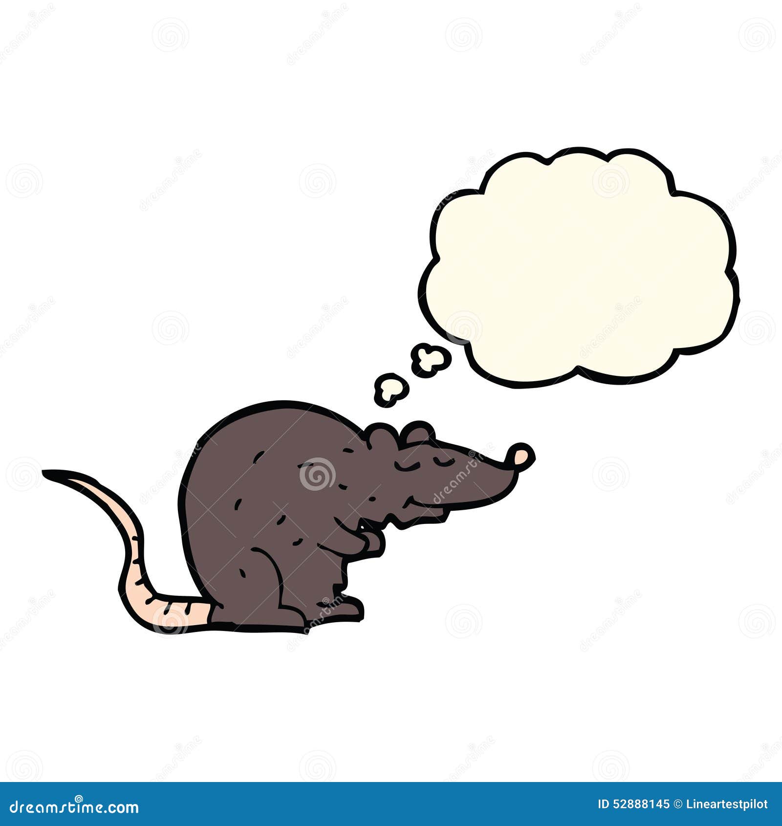 Cartoon Black Rat with Thought Bubble Stock Illustration - Illustration ...