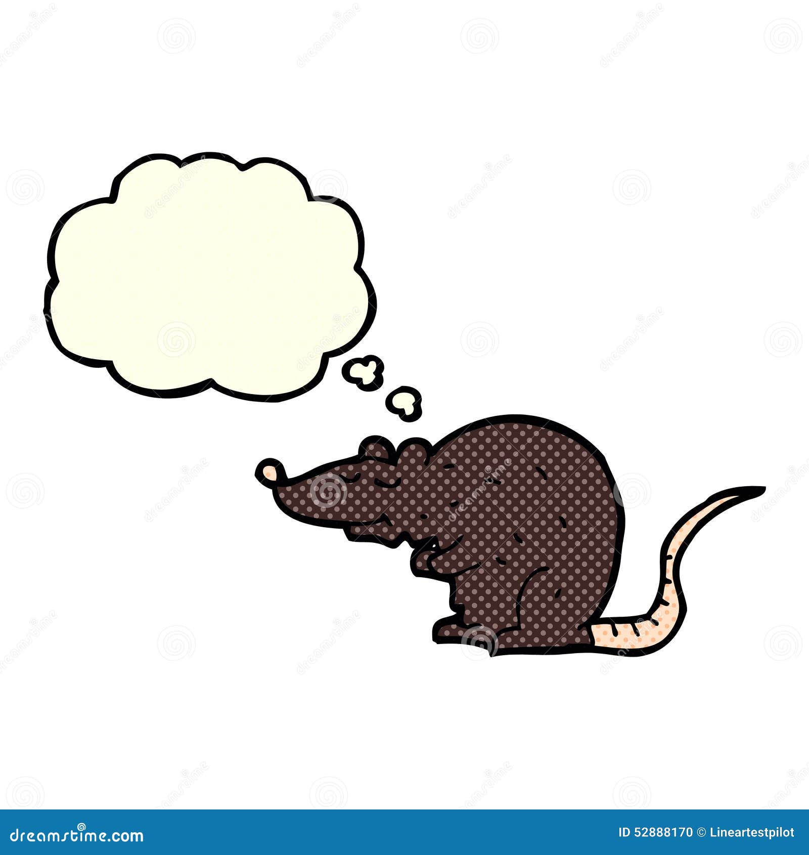 Cartoon Black Rat with Thought Bubble Stock Illustration - Illustration ...