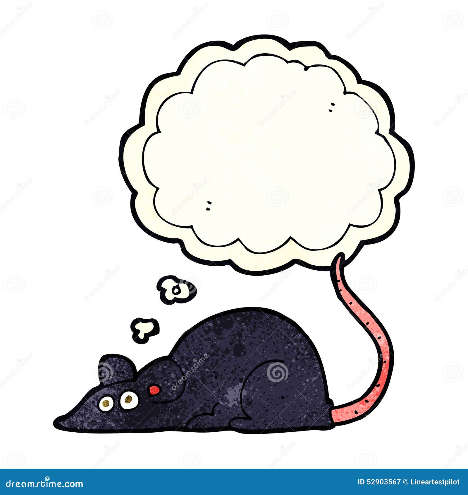Cartoon Black Rat with Thought Bubble Stock Illustration - Illustration ...