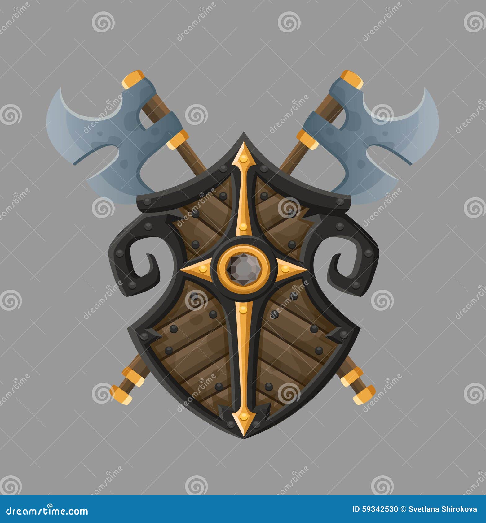 Green Cartoon Shield