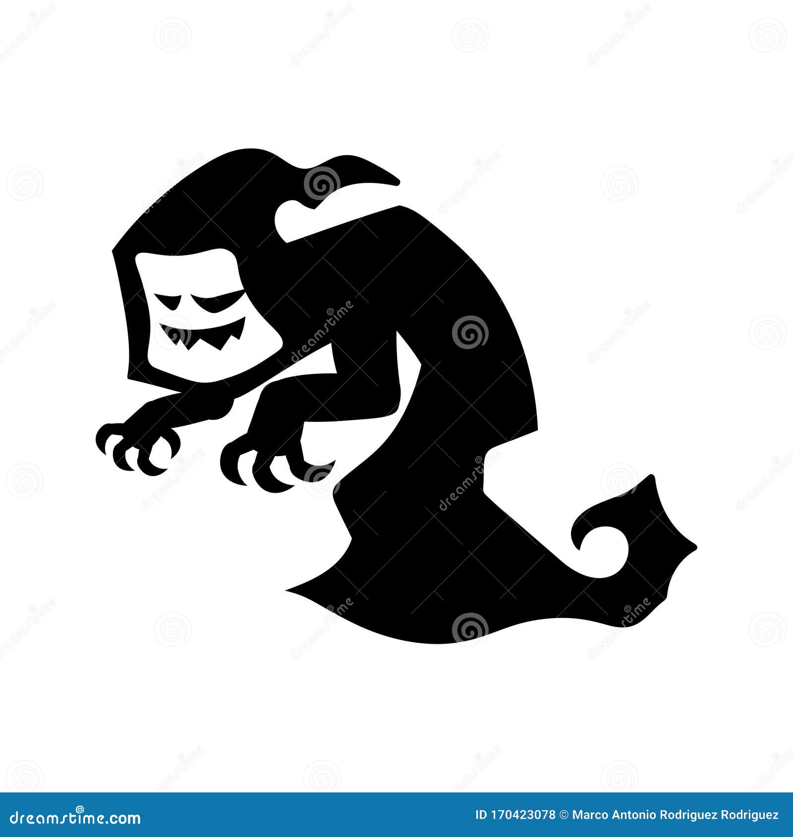 Cartoon Black and White Ghoul Icon Isolated Editorial Stock Photo ...