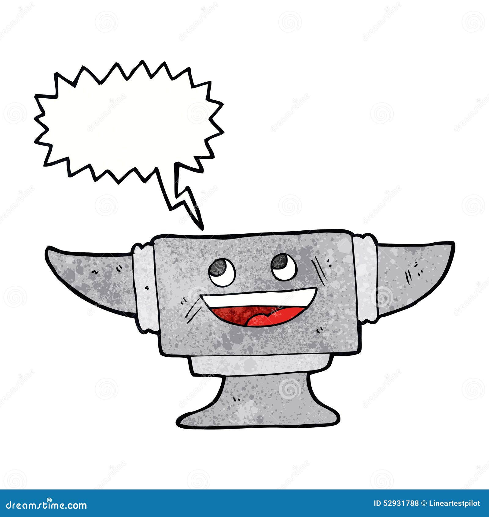 Cartoon Blacksmith Anvil with Speech Bubble Stock Illustration ...