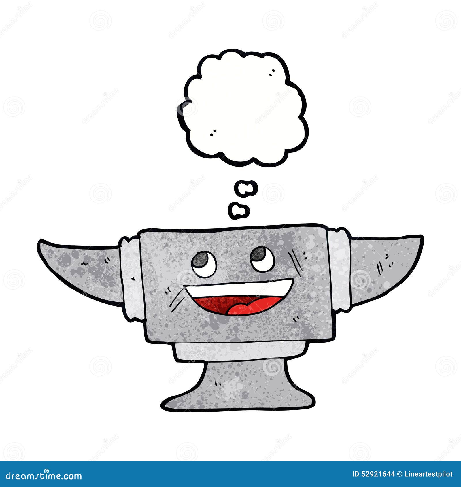 Cartoon Blacksmith Anvil with Thought Bubble Stock Illustration ...