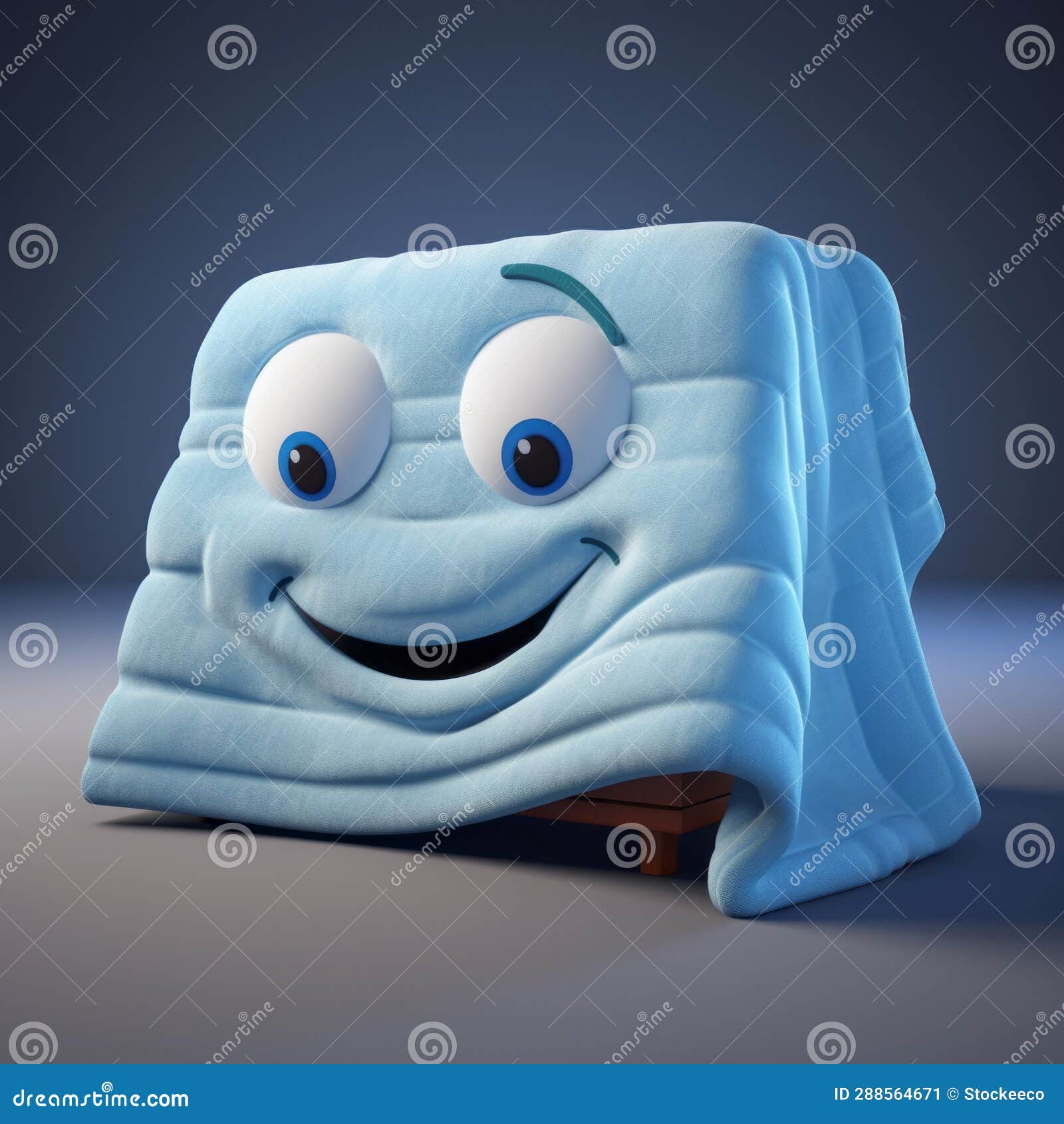 Cartoon Blanket with Eyes: 3d Model for Responsive Design Stock ...