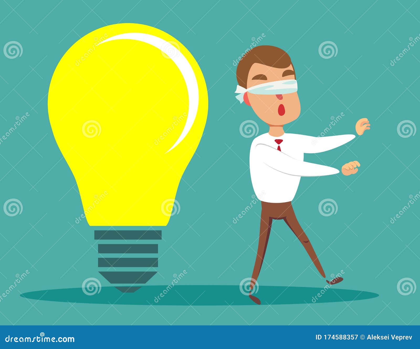 Cartoon blind businessmen. stock vector. Illustration of success ...