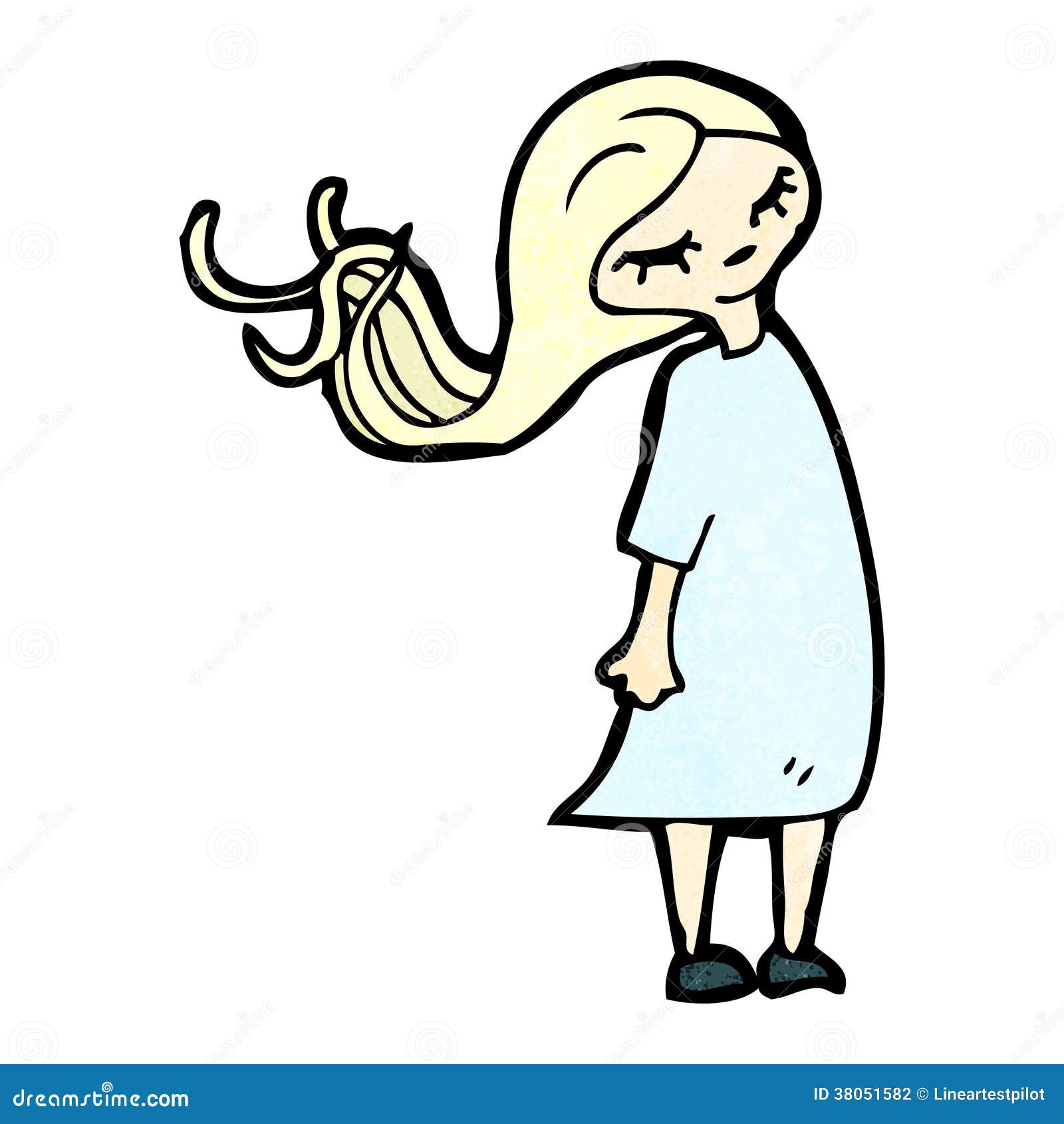 Cartoon blond girl stock vector. Illustration of blond - 38051582