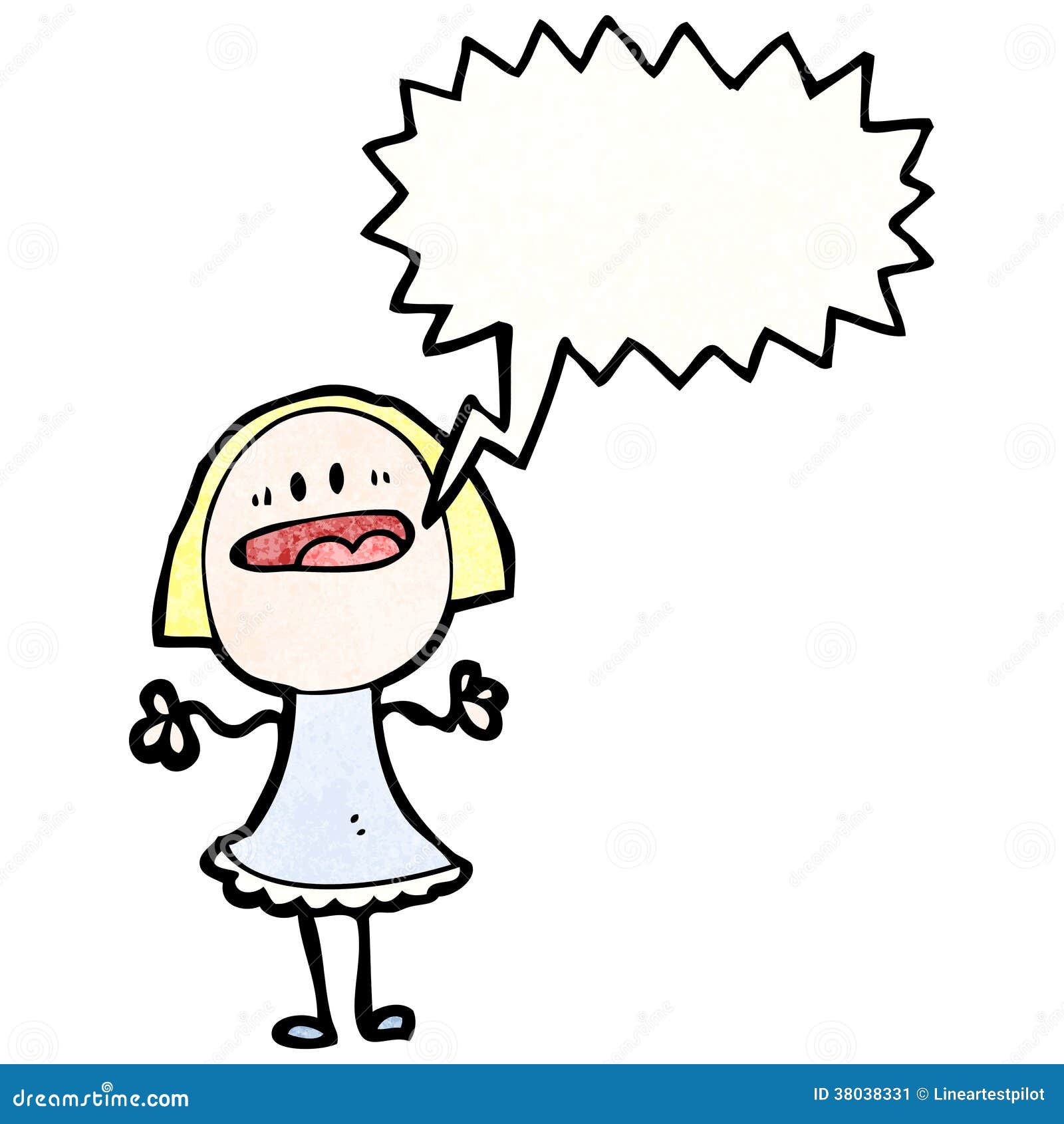Cartoon Blond Woman Talking Loudly Stock Vector - Illustration of ...