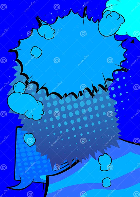 Cartoon Blue Background, Comic Book Backdrop. Retro Vector Comics Pop ...