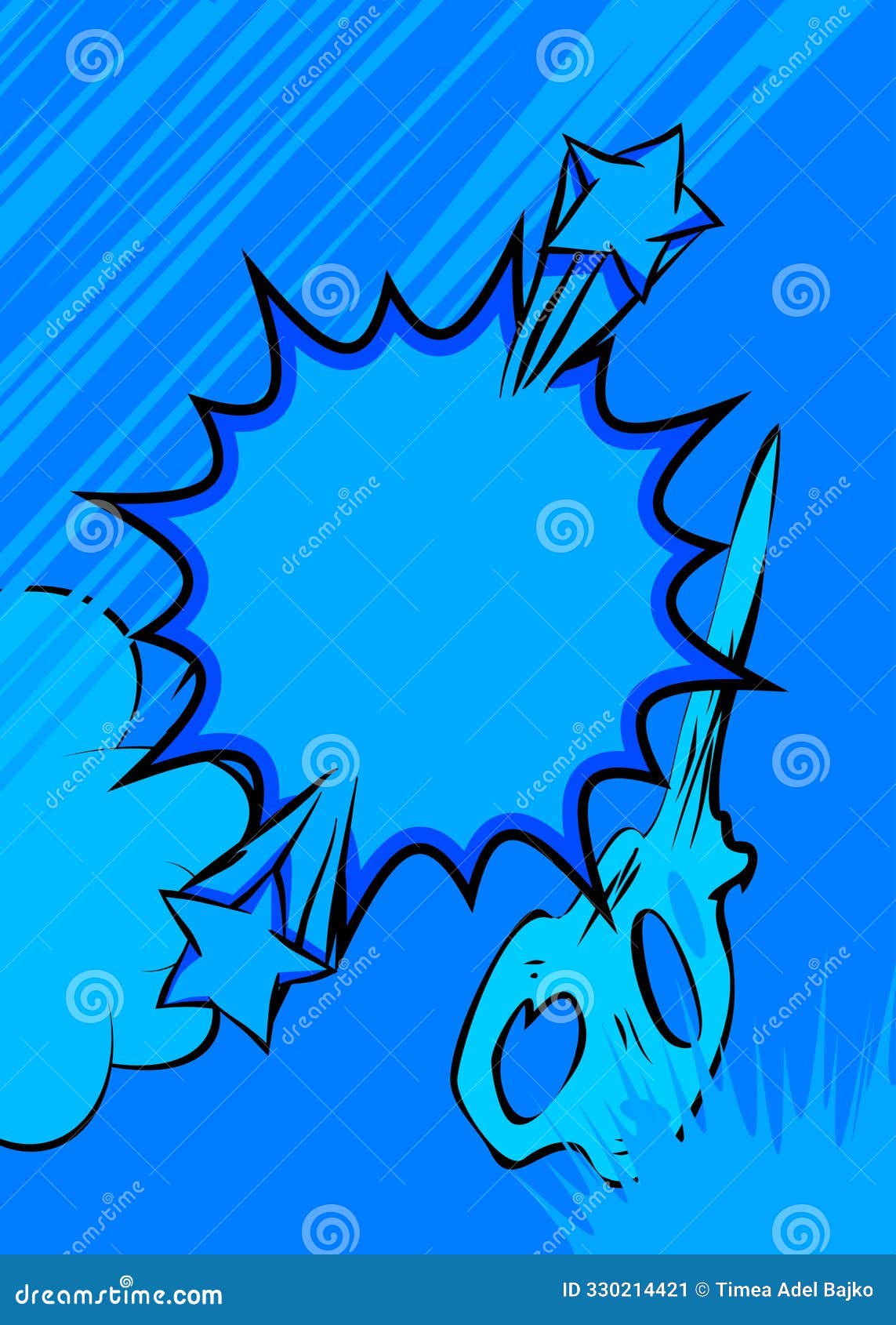 Cartoon Blue Background, Comic Book Backdrop. Retro Vector Comics Pop ...