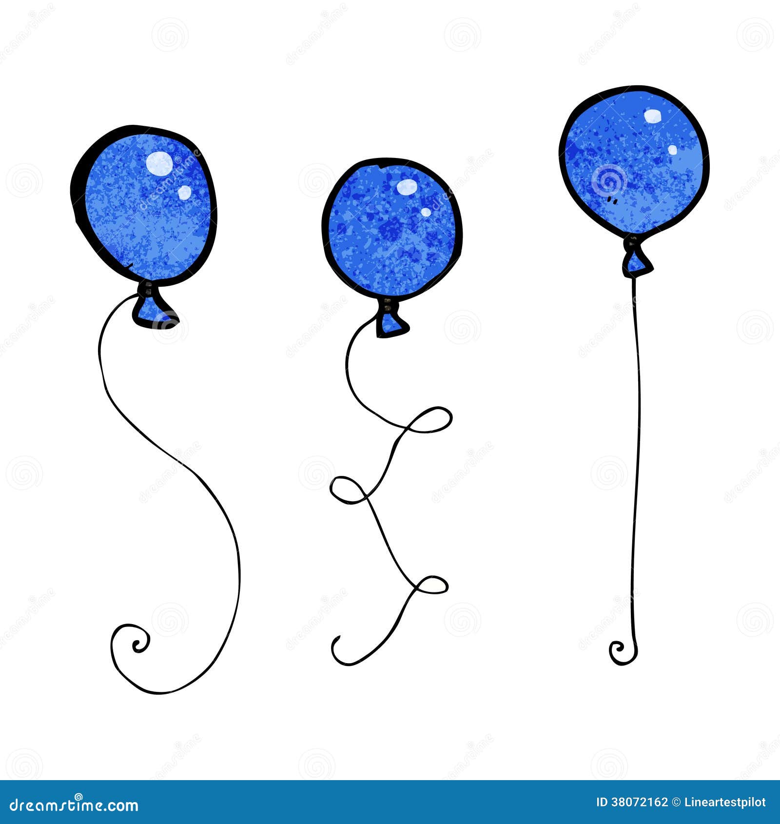 Cartoon blue balloons stock vector. Illustration of drawing - 38072162