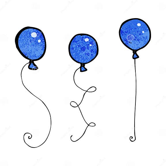 Cartoon blue balloons stock vector. Illustration of drawing - 38072162