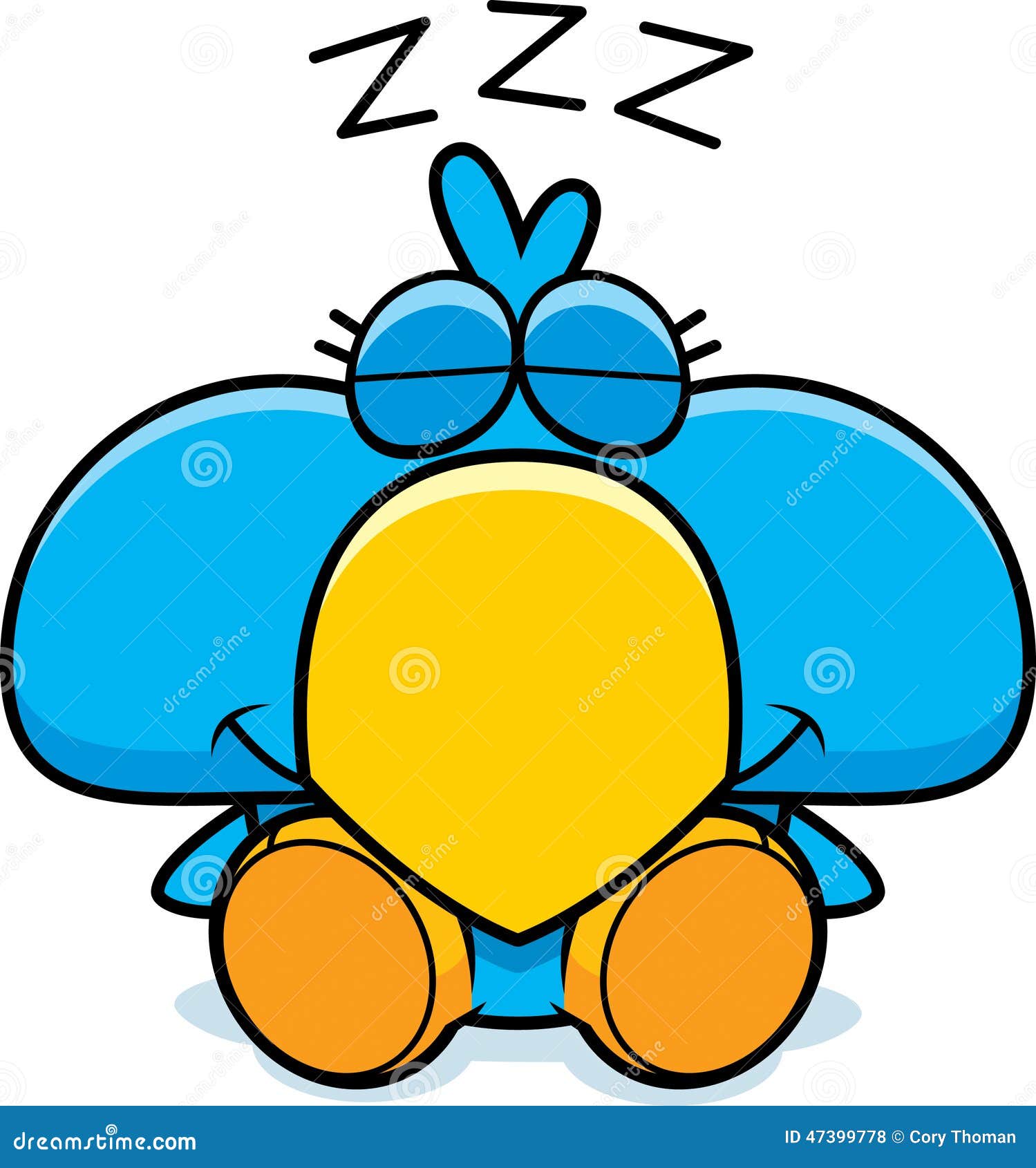 Cartoon Blue Bird Napping stock vector. Illustration of resting - 47399778