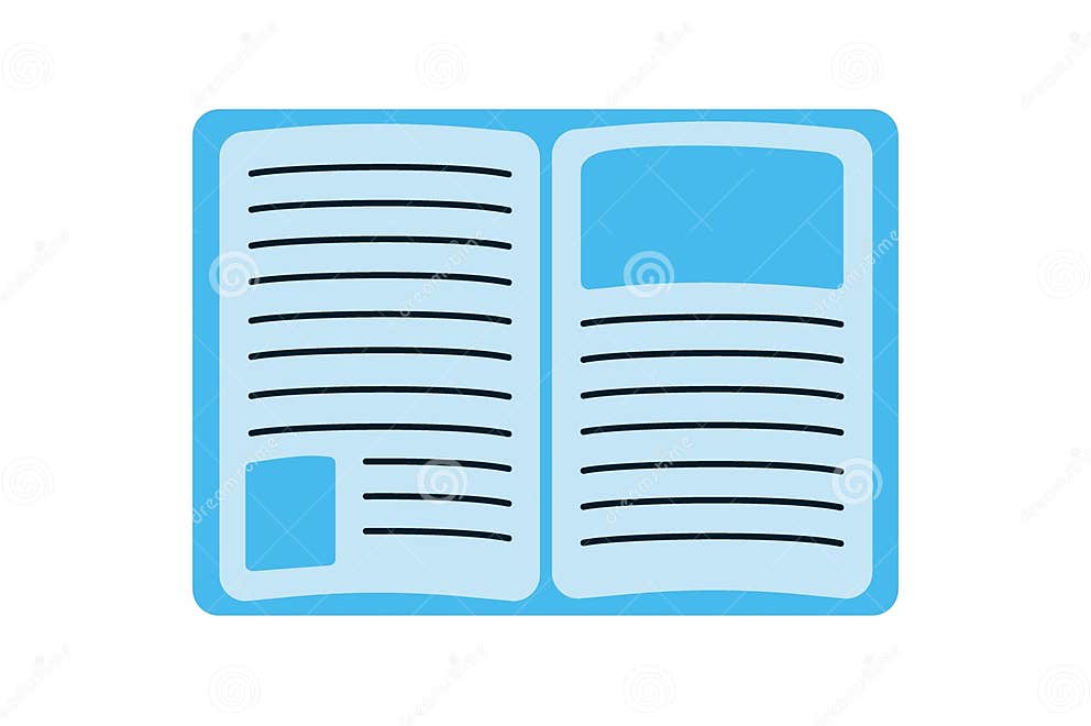 Cartoon Blue Book Read Learning Stock Vector - Illustration of isolated ...