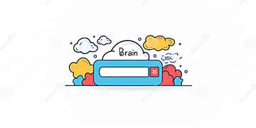 A Cartoon of a Blue Box with a Broken Button Stock Illustration ...