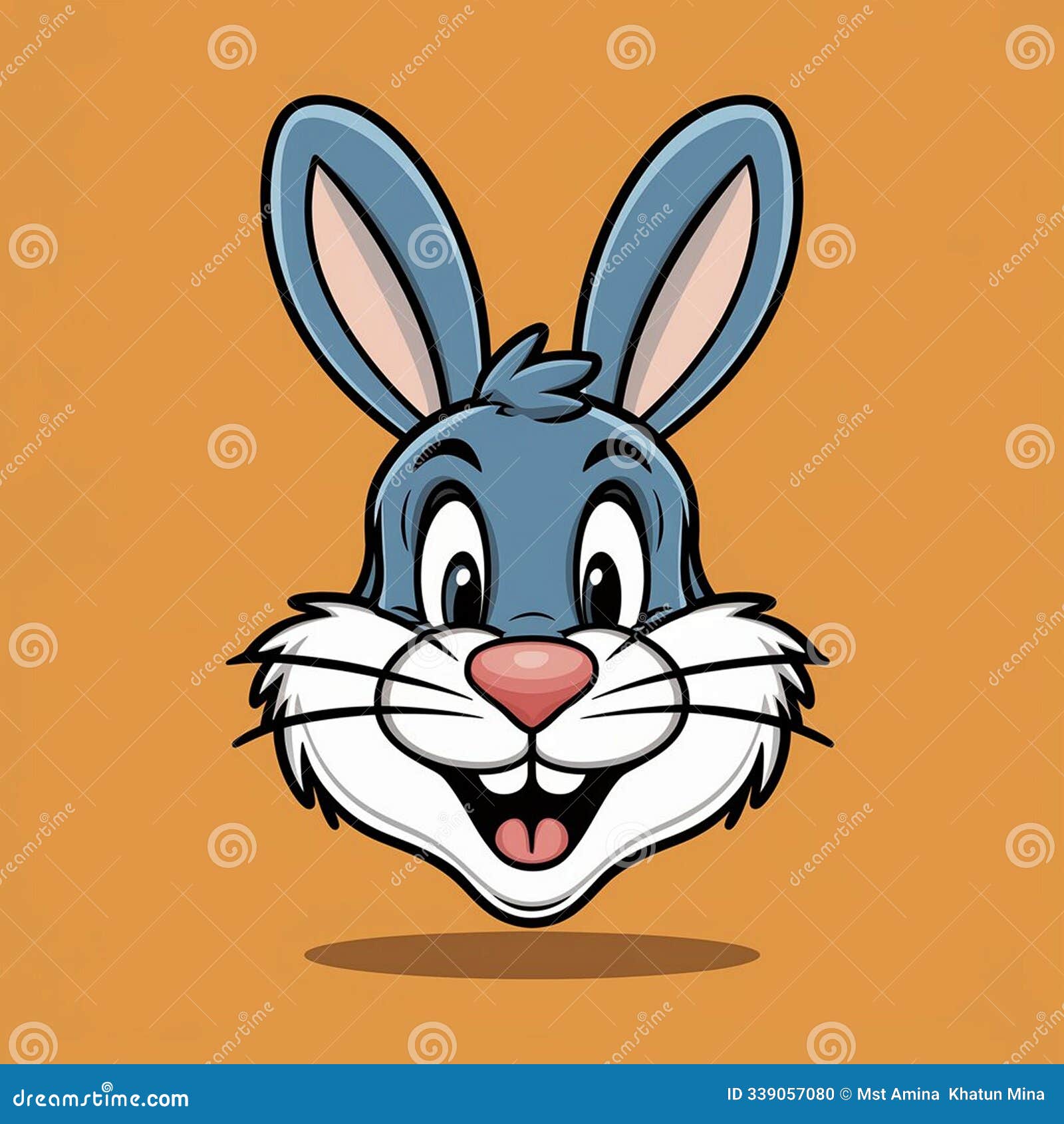 "Cartoon Blue Bunny in a Suit with a Playful Expression" Stock ...