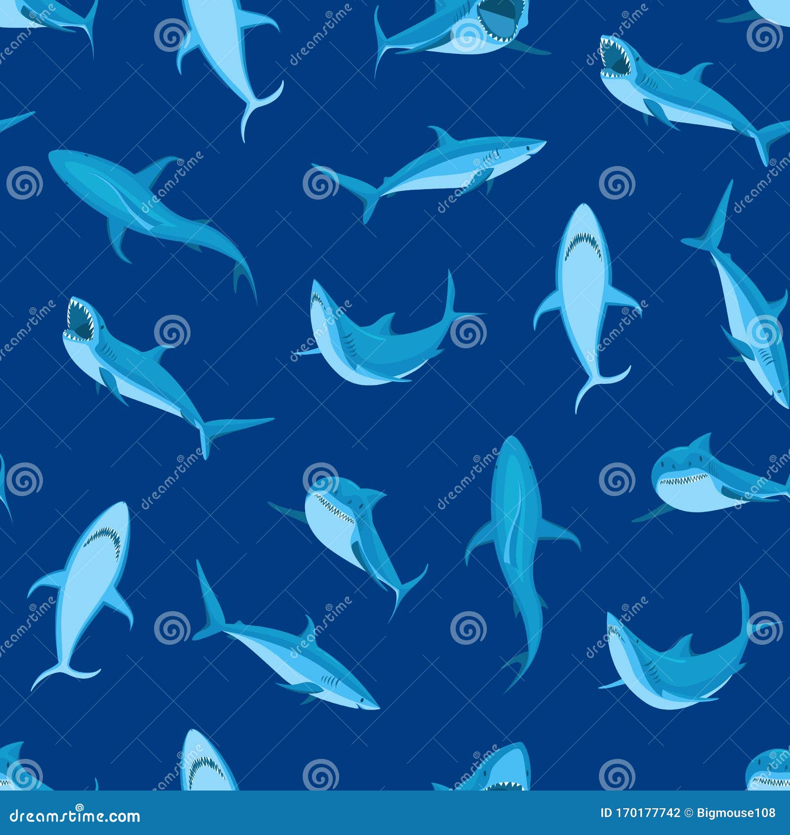 Shark Seamless Texture, Shark Pattern, Shark Wallpaper. Vector ...