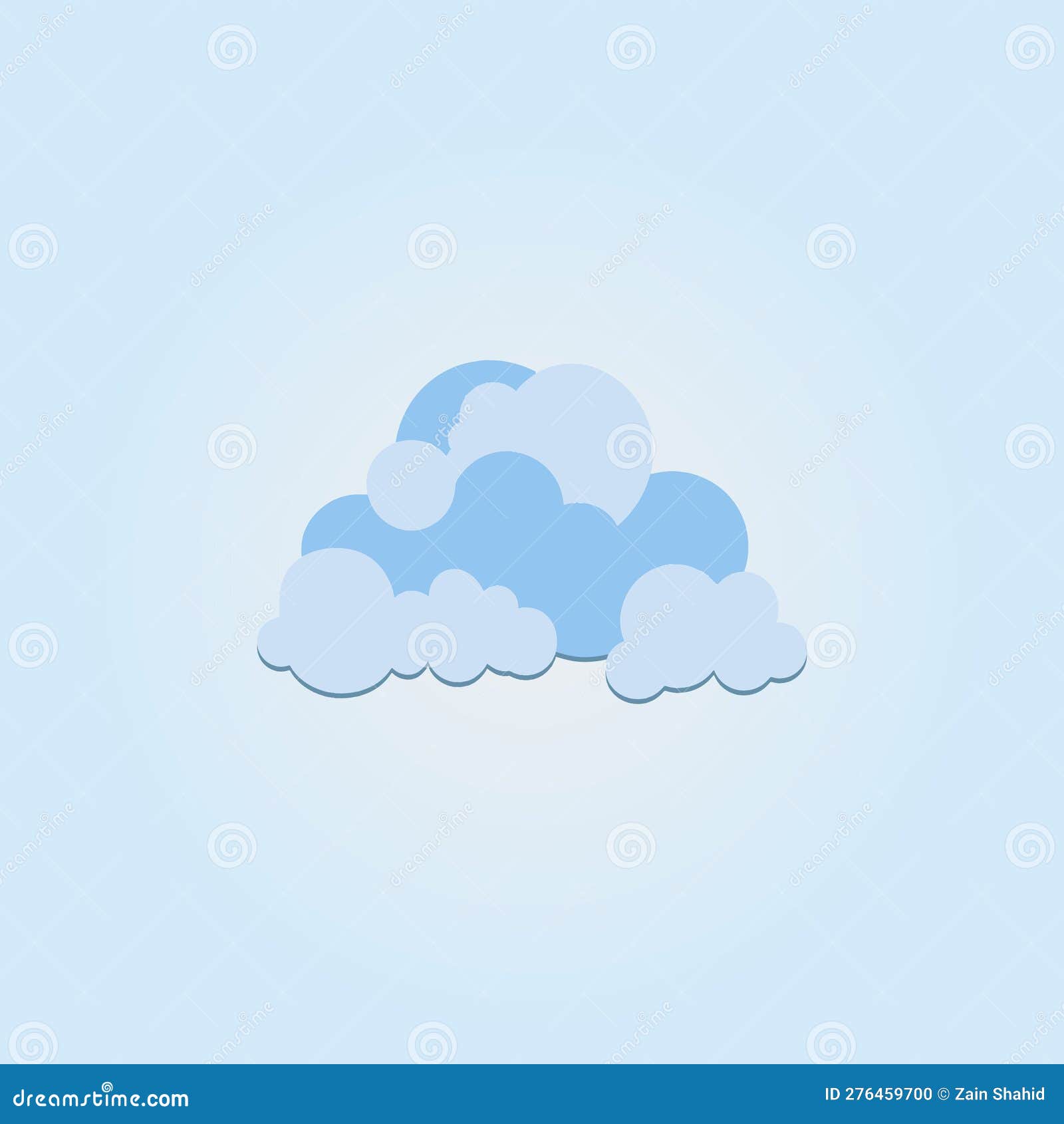 Cartoon Blue Cloud Isolated with Transparent Background Stock Vector ...