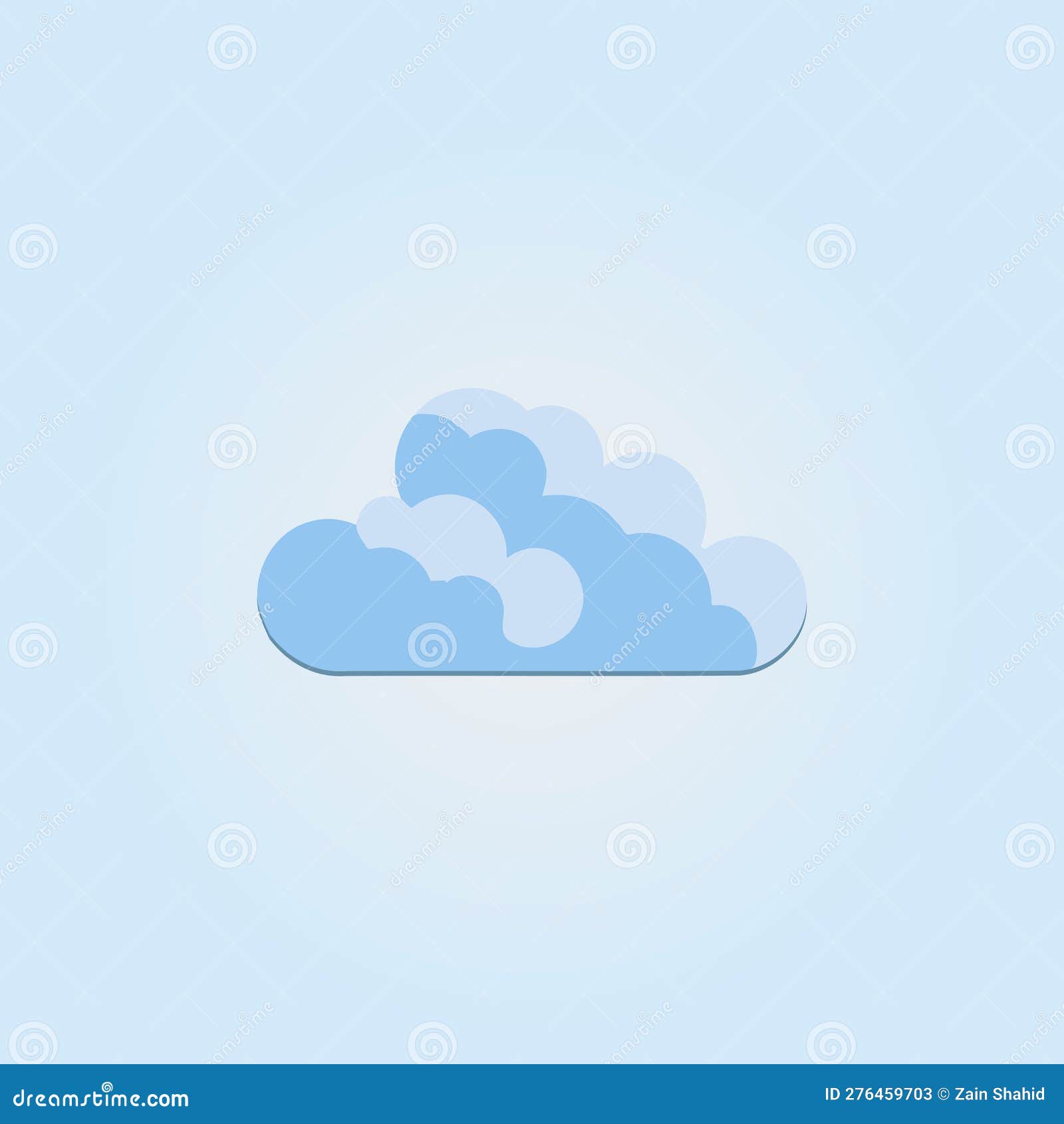 Cartoon Blue Cloud Isolated with Transparent Background Stock Vector ...