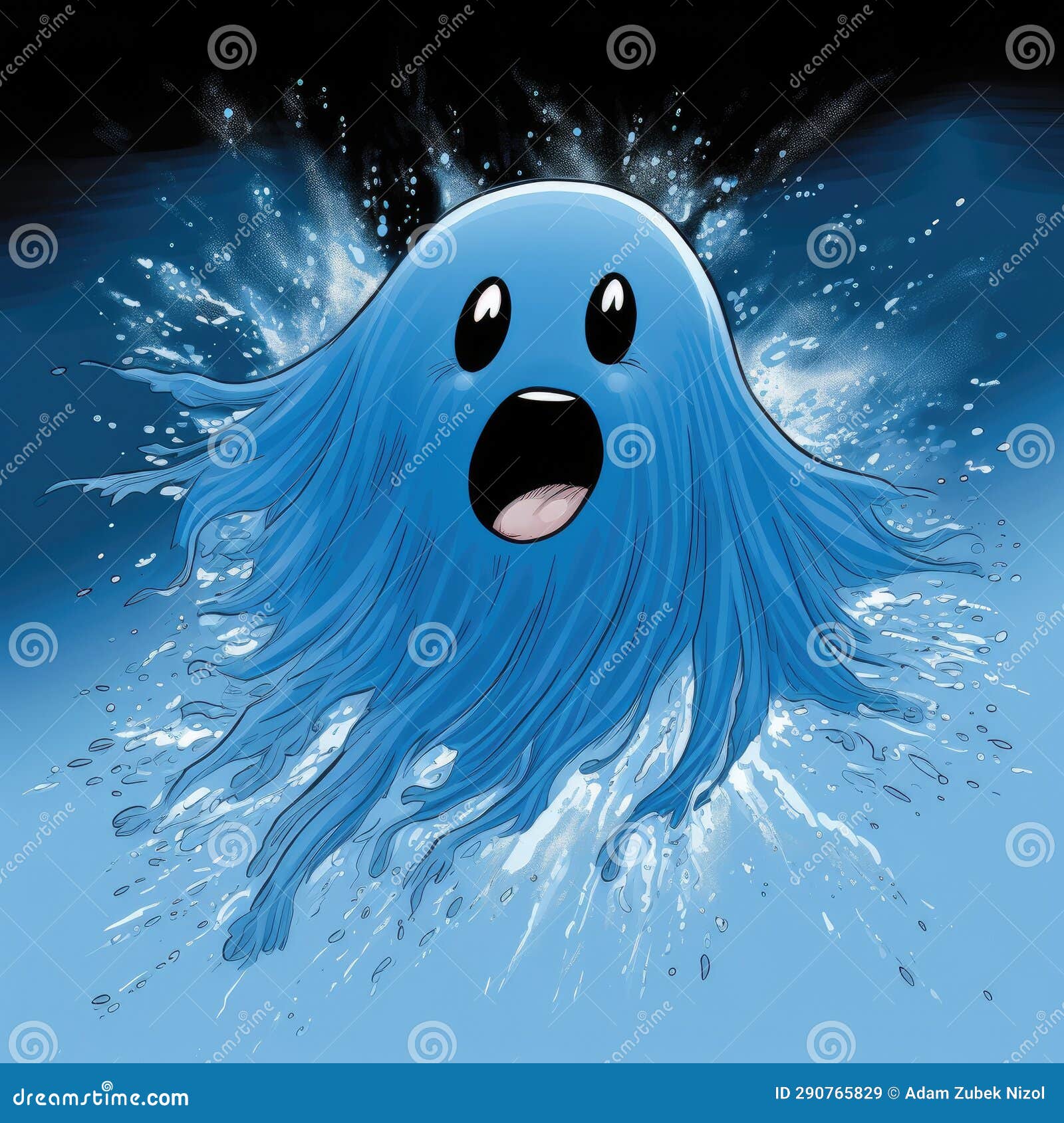 A Cartoon of a Blue Creature Stock Illustration - Illustration of ...