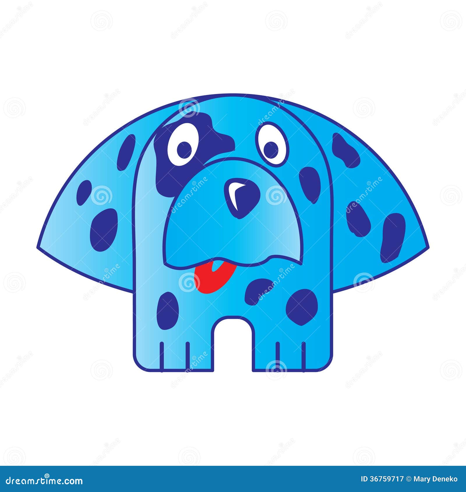 Cartoon blue dog stock vector. Illustration of cute, white - 36759717