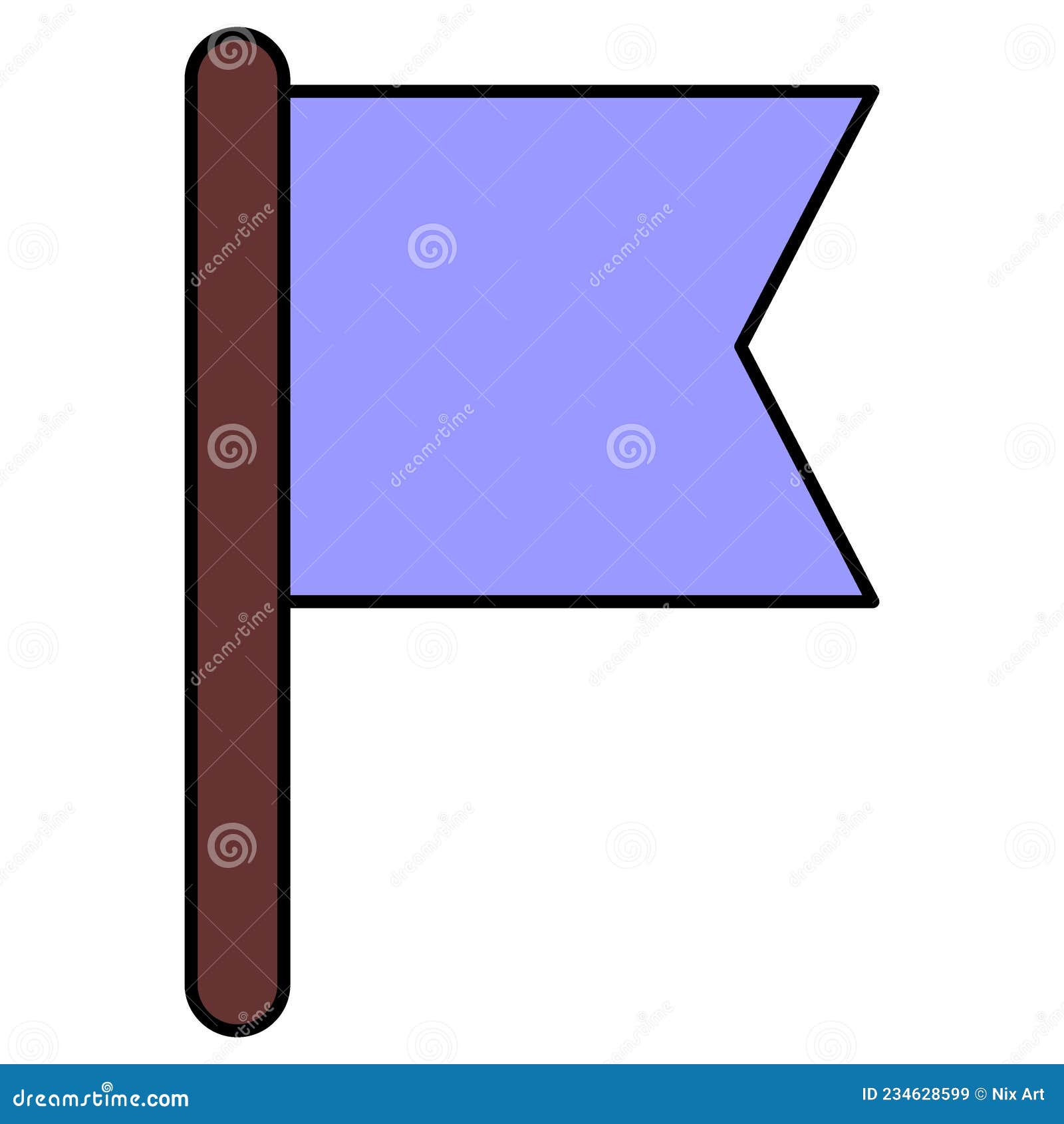 Cartoon Blue Flag.vector Illustration Stock Vector - Illustration of ...