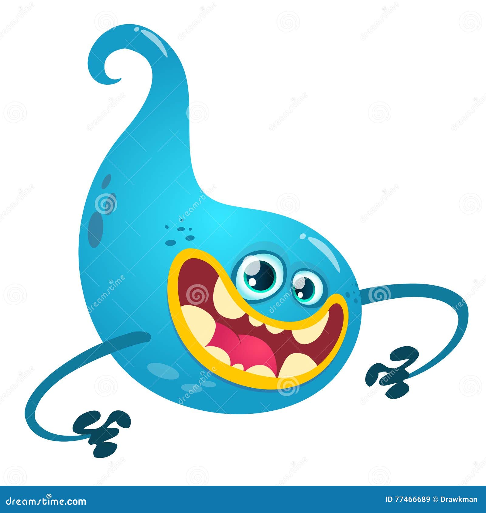 Cartoon Blue Ghost. Halloween Vector Blue Ghost. Stock Vector ...