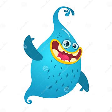 Cartoon Blue Ghost. Vector Halloween Illustration Stock Vector ...