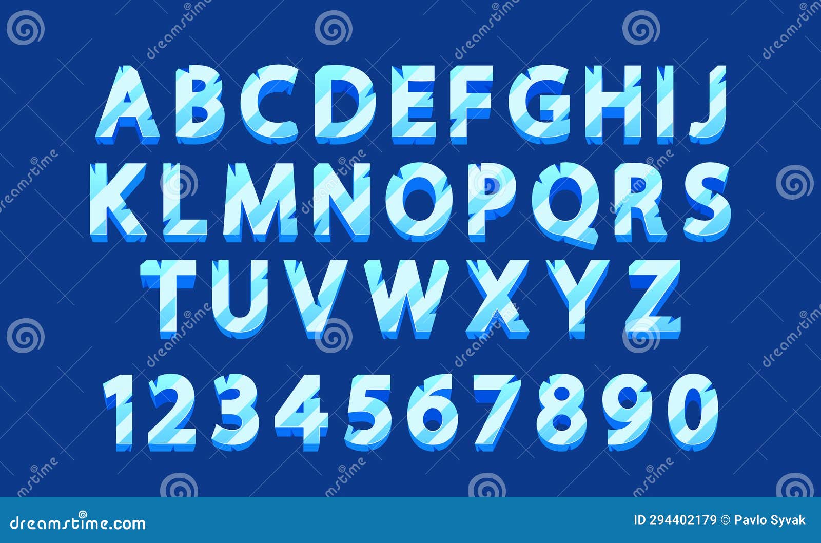 Glacial Alphabet Font 3d Cartoon Ice Letters Numbers And Symbols 253179649