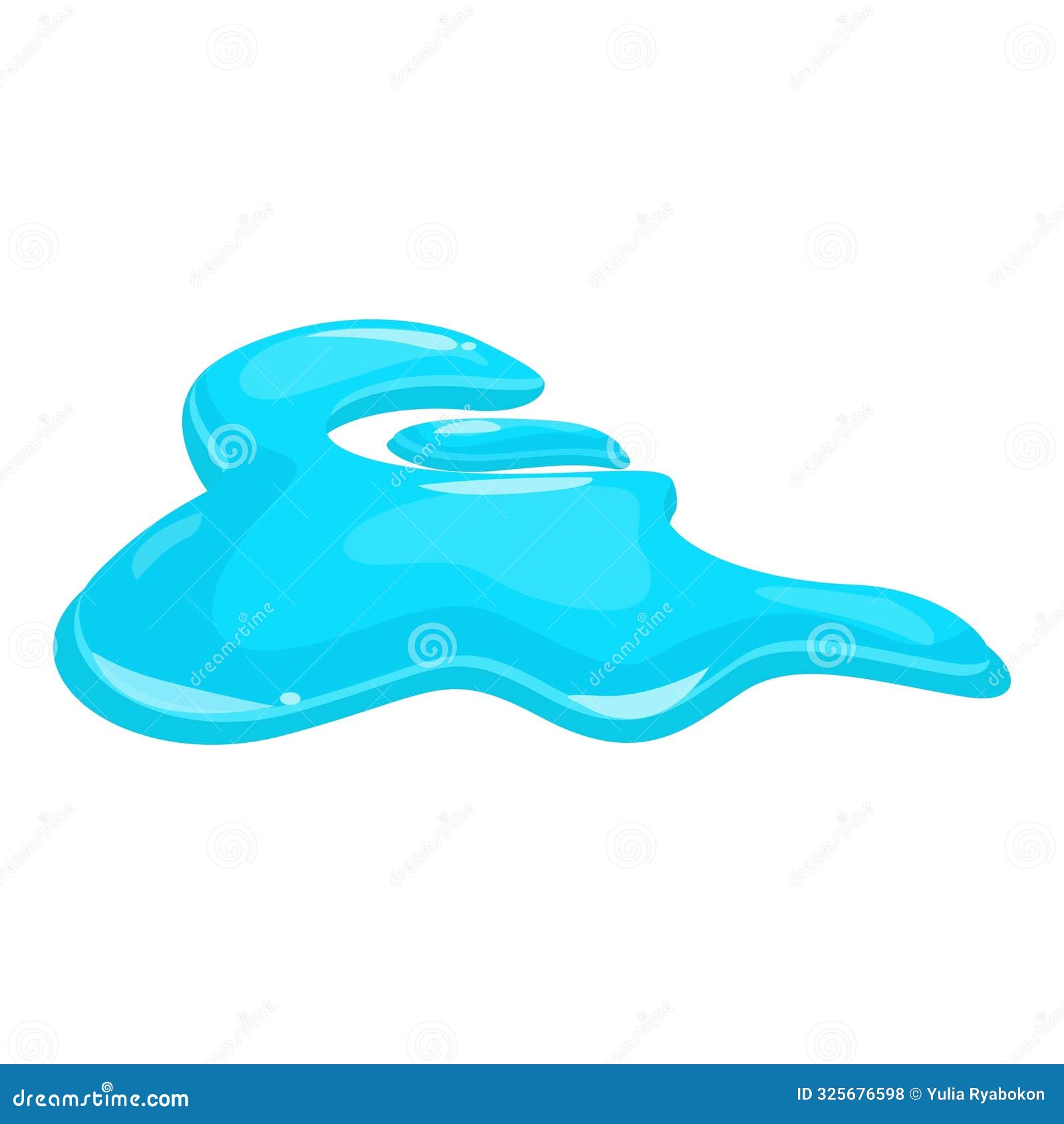 Cartoon Blue Liquid Puddle Flowing and Spreading Stock Vector ...